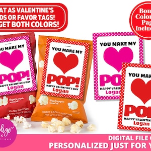 Kids Valentines Cards DIGITAL DOWNLOAD | Personalized Cards | Lollipop ...