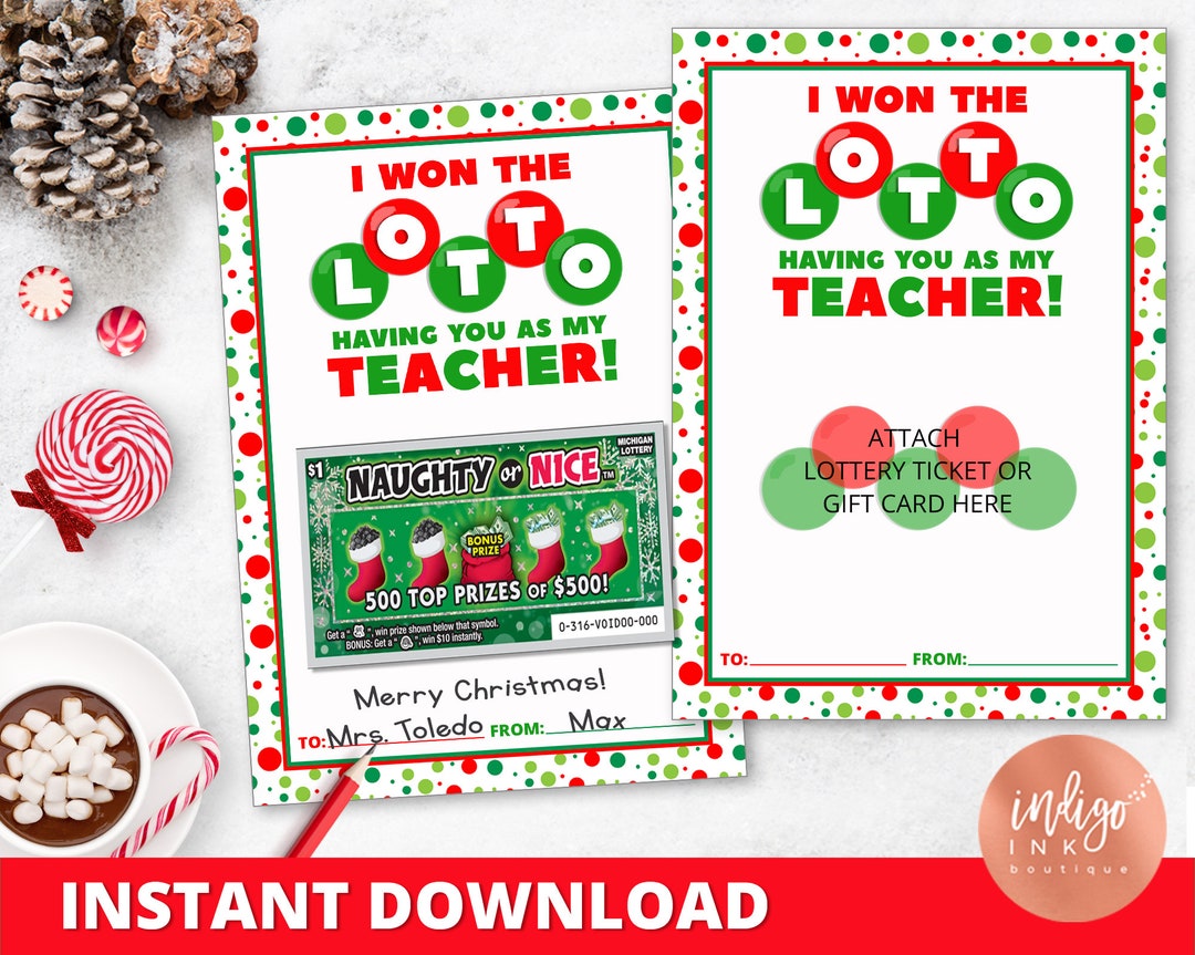 Christmas Lottery Ticket Holder INSTANT DOWNLOAD | I Won the Lotto ...
