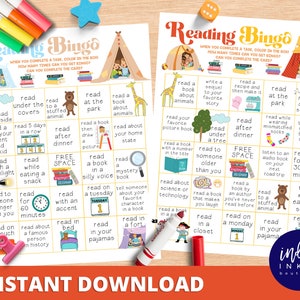 Reading Bingo INSTANT DOWNLOAD | Book Bingo Cards | Reading Challenge ...