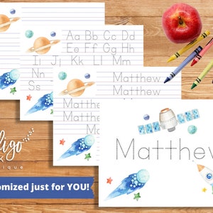 Handwriting Worksheet PERSONALIZED DIGITAL DOWNLOAD | 1st Grade School ...
