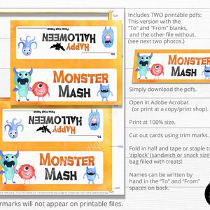 Candy Toppers INSTANT DOWNLOAD | Monster Bag Toppers | Halloween Favors ...