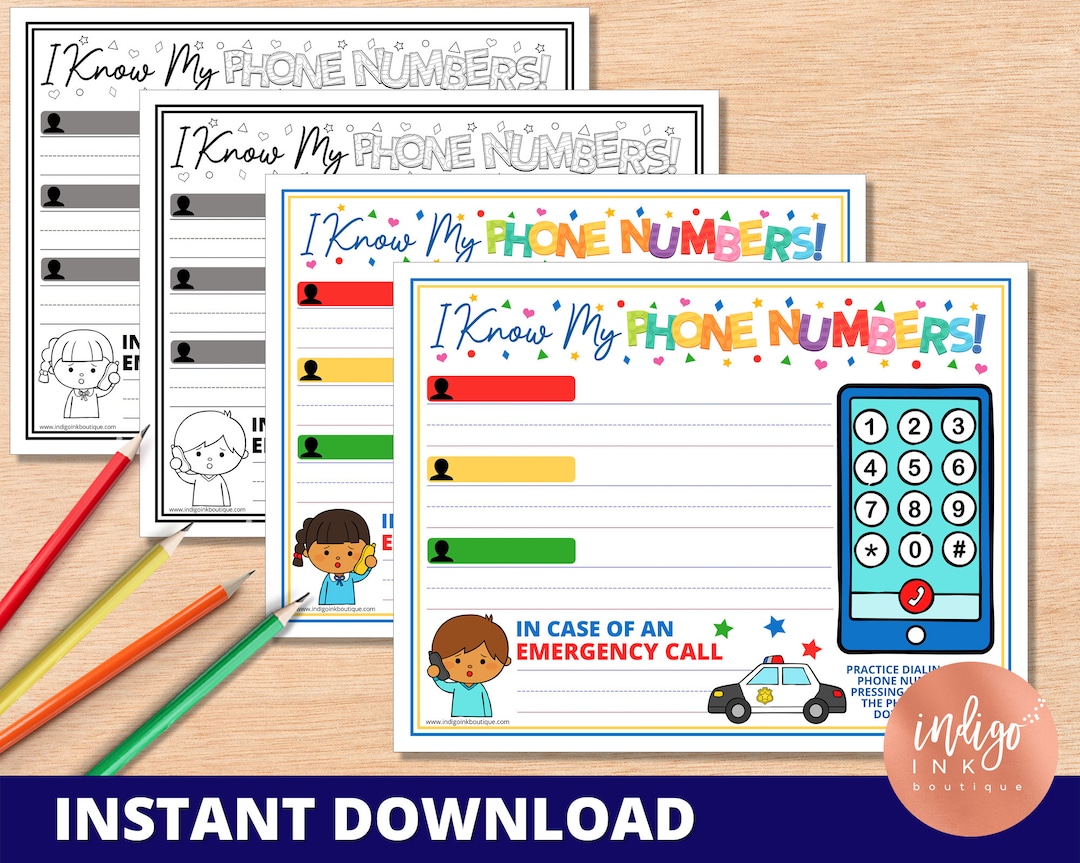 Phone Number Tracing Worksheet INSTANT DOWNLOAD | Phone Practice ...