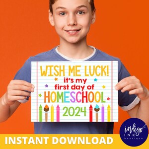 First Day of Homeschool Sign INSTANT DOWNLOAD First Day of School Sign ...