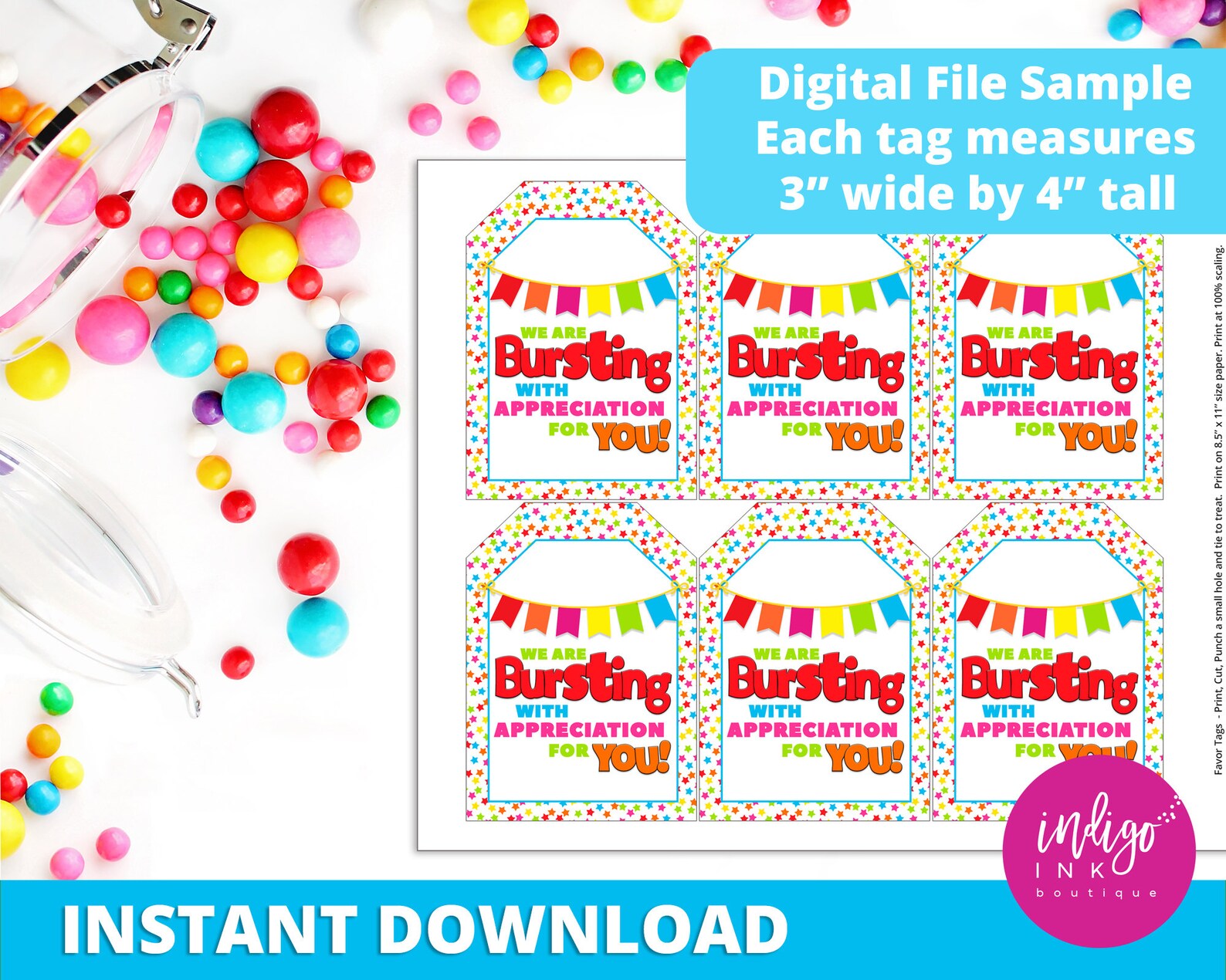 Teacher Appreciation Starburst Treat Tag INSTANT DOWNLOAD - Etsy