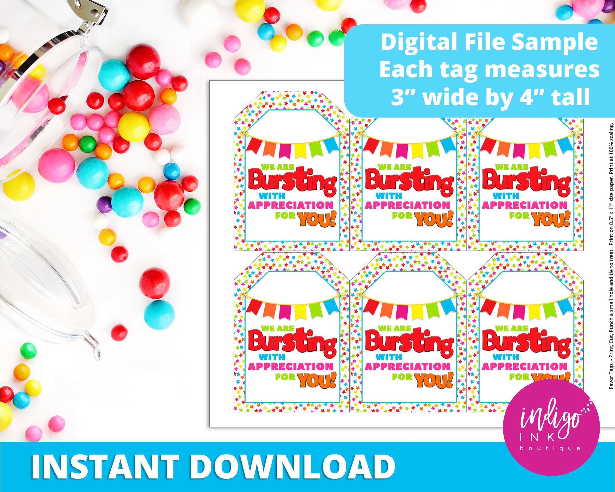 Teacher Appreciation Starburst Treat Tag INSTANT DOWNLOAD | Digital ...