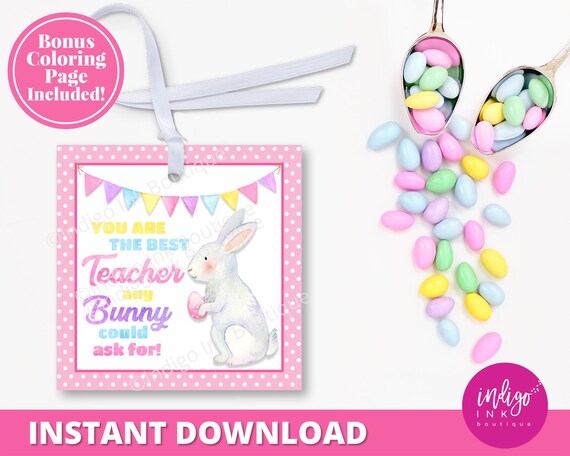 Teacher Easter Tags for Kids Teacher Favor Tags Easter | Etsy