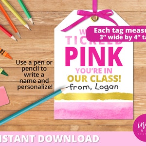 Classmate Gift Tag INSTANT DOWNLOAD | We Are Tickled Pink You're in Our ...