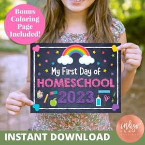 First Day of Homeschool Sign INSTANT DOWNLOAD 1st Day of - Etsy