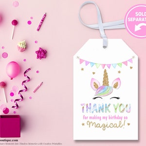 Unicorn Thank You Cards | Fill in the Blank Thank You Tags | Unicorn ...