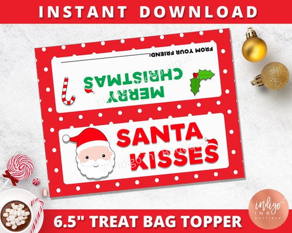 Christmas Bag Topper INSTANT DOWNLOAD | Printable Christmas Treat Bag ...