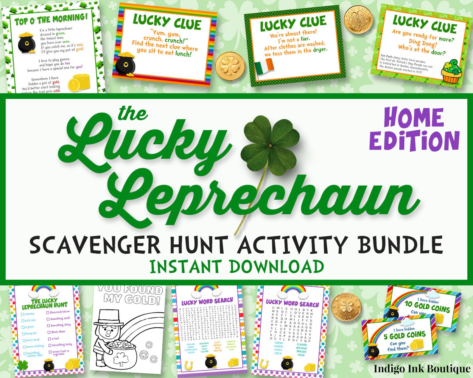 St Patricks Day Scavenger Hunt Activity Bundle for HOME - Etsy