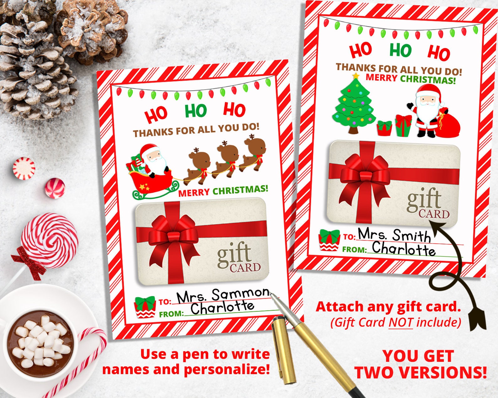 Christmas Gift Card Holder Teacher Gift Card Teacher - Etsy