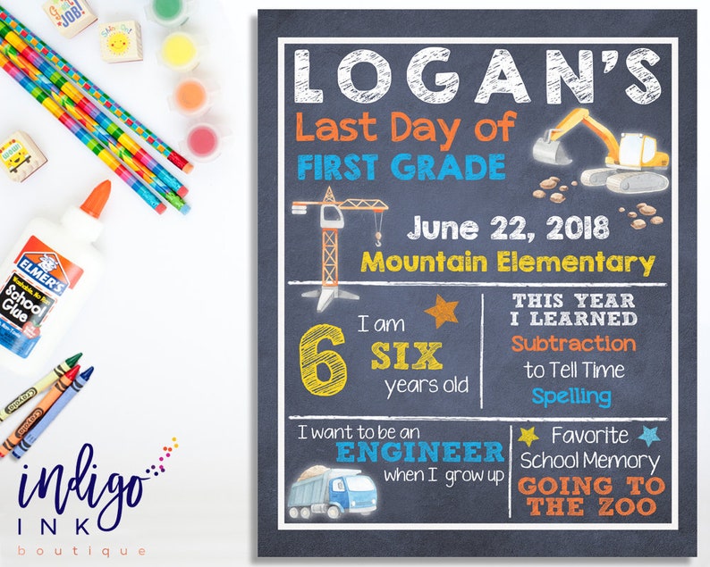 Graduation Sign DIGITAL DOWNLOAD Custom Chalkboard Sign | Last Day of ...