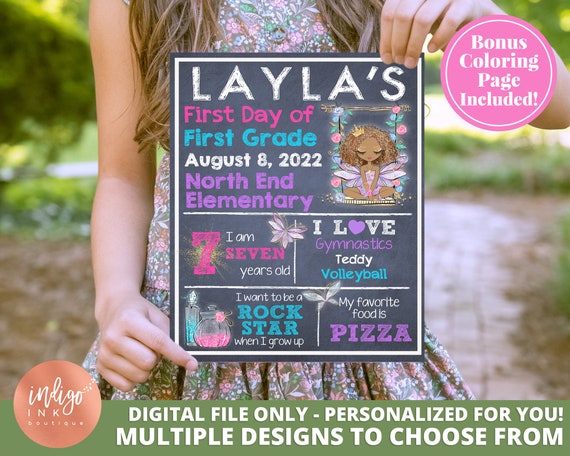 First Day of School Sign DIGITAL DOWNLOAD 1st Day of School - Etsy