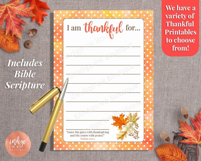 I am Thankful For Thanksgiving Cards INSTANT DOWNLOAD | Etsy