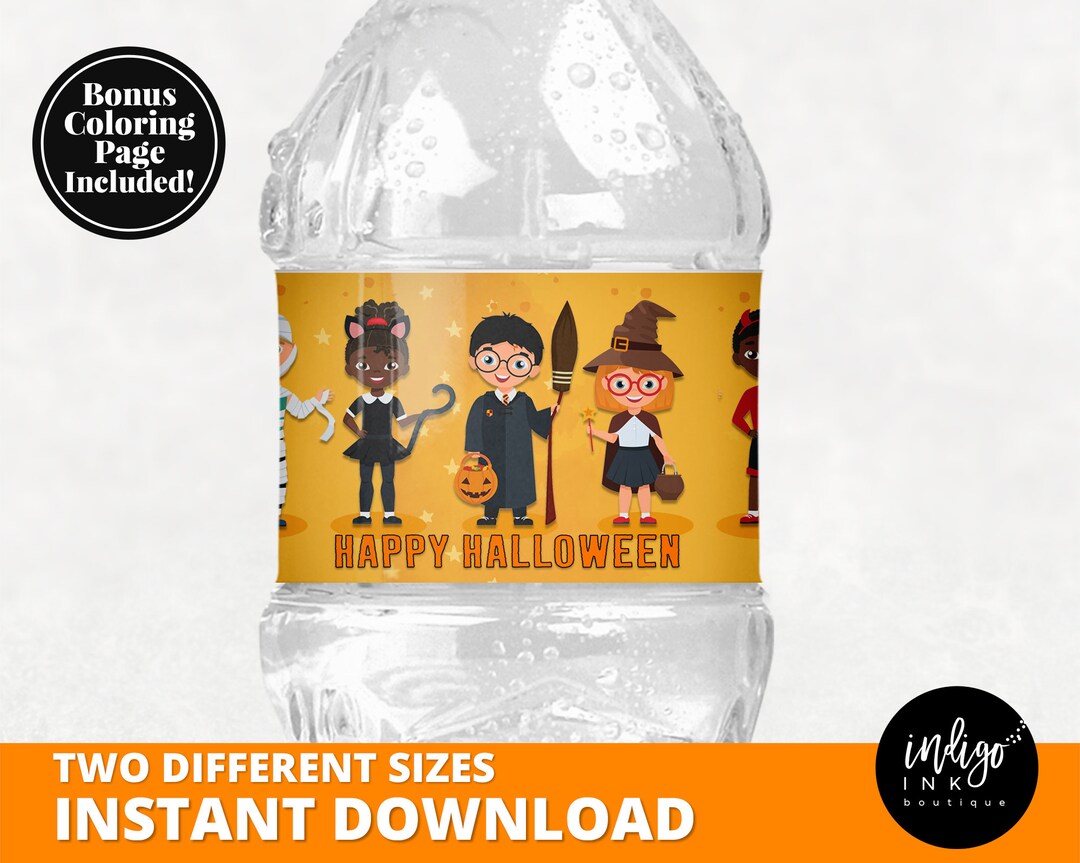 Halloween Water Bottle Labels INSTANT DOWNLOAD | Halloween Party Water ...