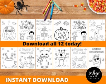 Halloween Activity Kids Coloring Book INSTANT DOWNLOAD | Etsy