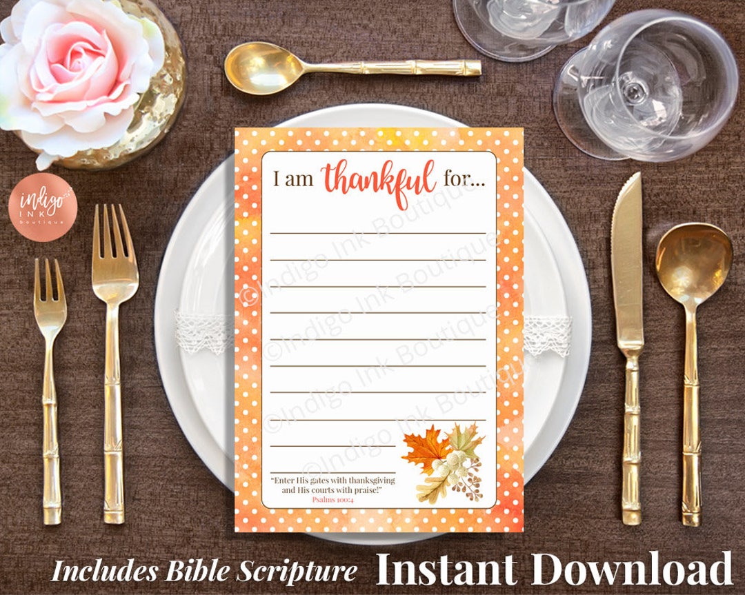 Thanksgiving Bible Printable INSTANT DOWNLOAD | Giving Thanks Christian ...