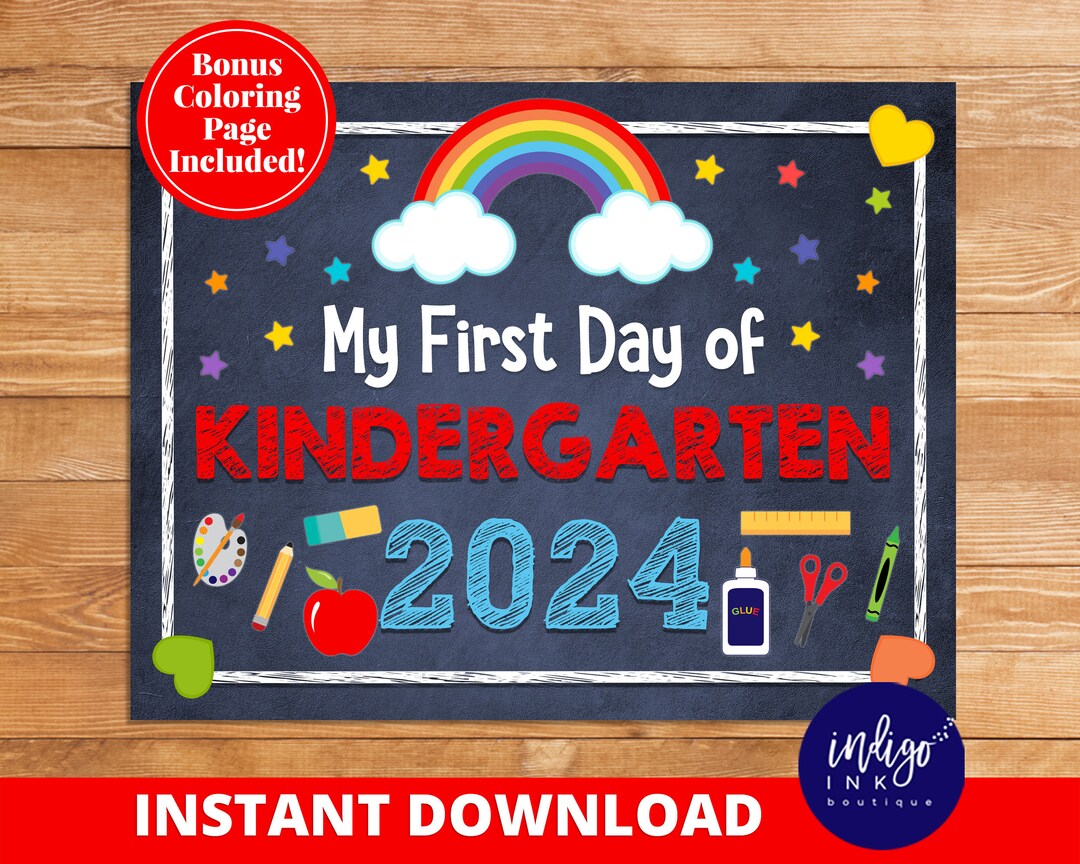 Back to School Signs Printable Color INSTANT DOWNLOAD | First Day of ...