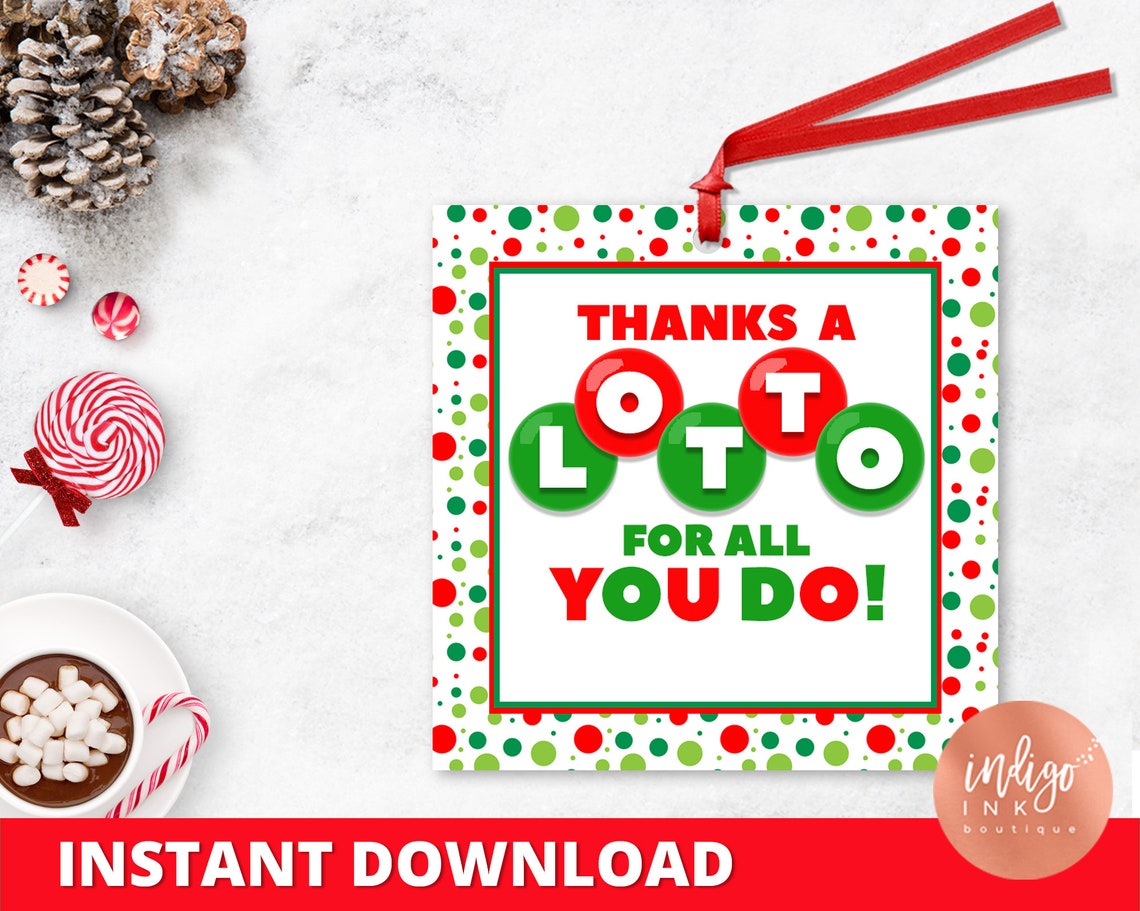 Lottery Gift Tag INSTANT DOWNLOAD Christmas Gift Tag - Etsy