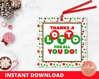 Thanks a Lotto for All You Do Favor Tag INSTANT DOWNLOAD | Etsy
