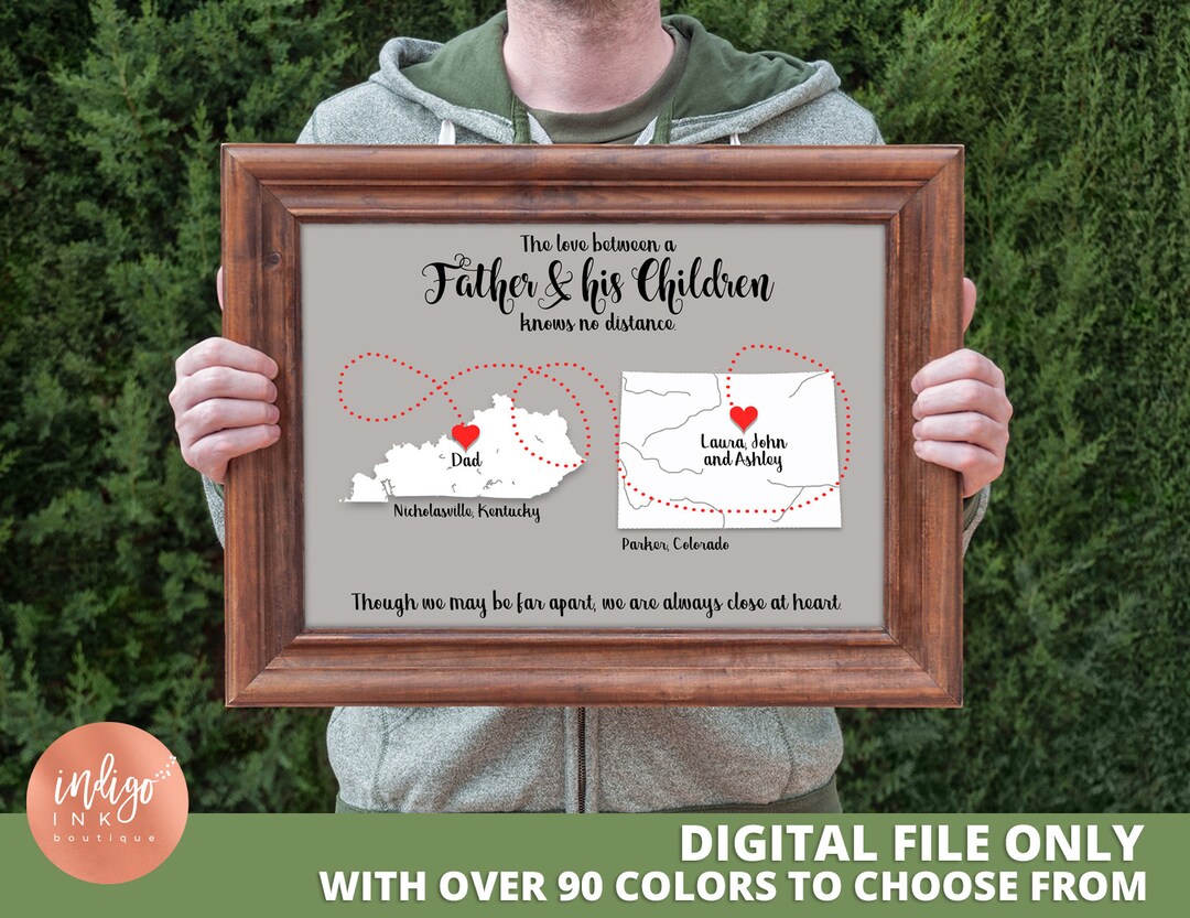 Custom Fathers Day Gift for Dad From Kids | Customized Map Print From ...