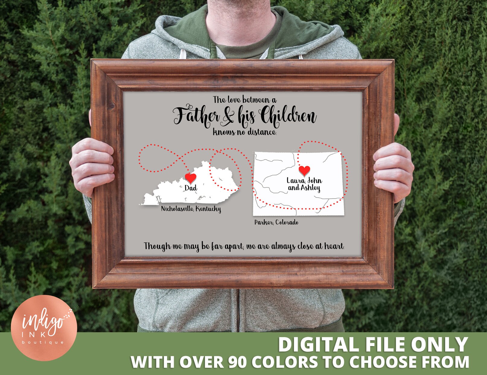Custom Fathers Day Gift for Dad From Kids | Customized Map Print From ...