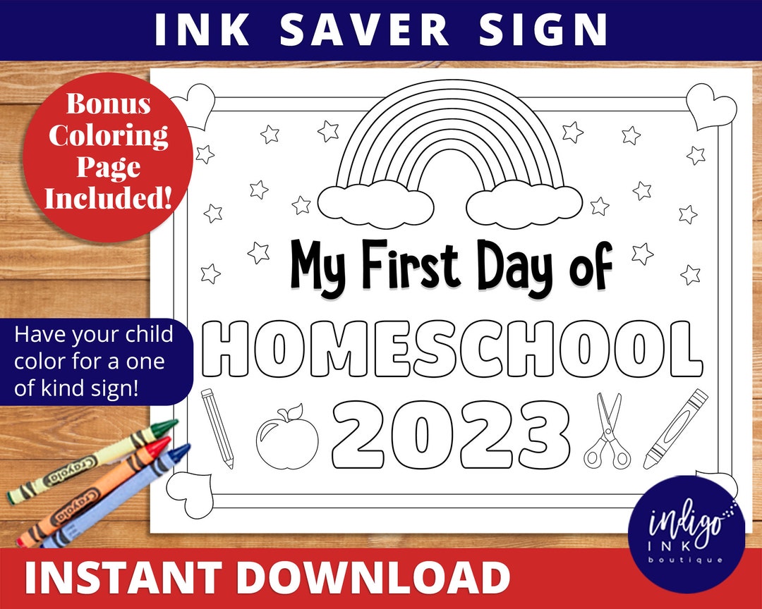 First Day of Homeschool Sign INSTANT DOWNLOAD 1st Day of - Etsy