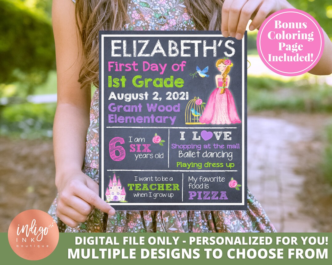 First Day of School Custom Chalkboard Sign | 1st Day of School ...