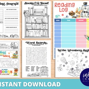 Kids Reading Log Bundle INSTANT DOWNLOAD | Kids Reading Chart | Book ...