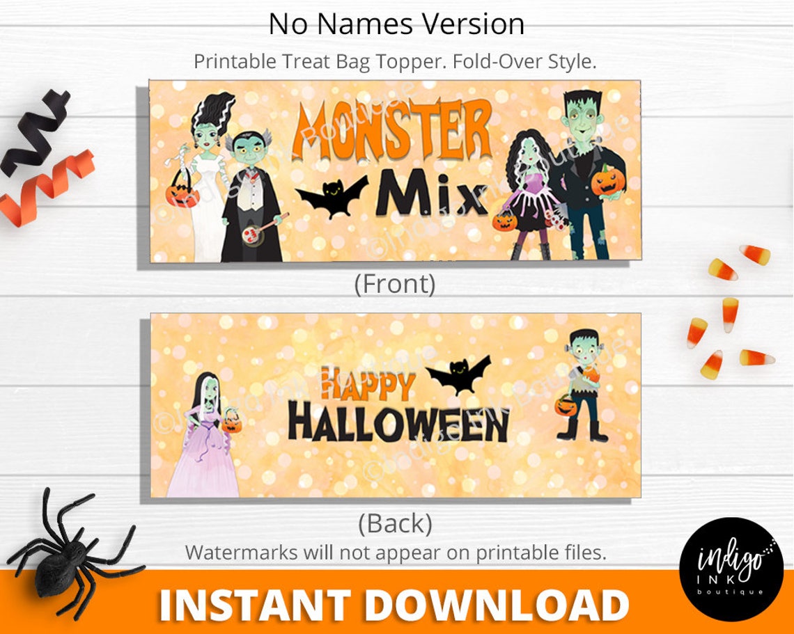 Halloween Bag Topper Printable Halloween Treat Bag Toppers - Etsy