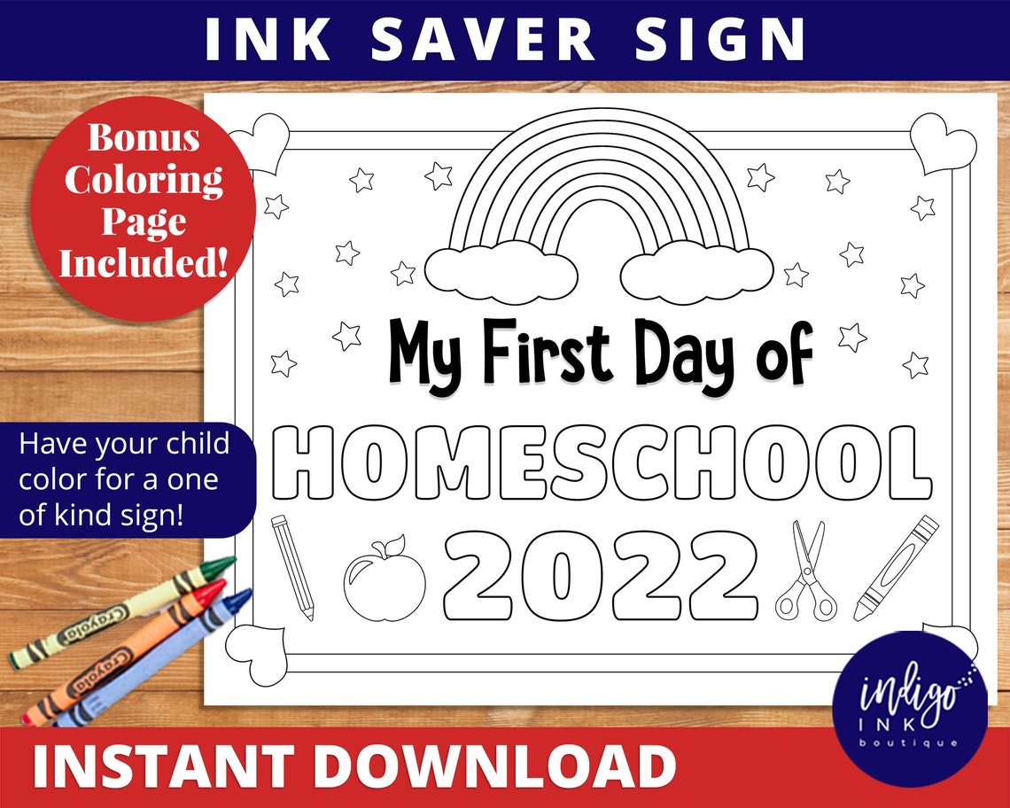 First Day of Homeschool Sign INSTANT DOWNLOAD 1st Day of - Etsy