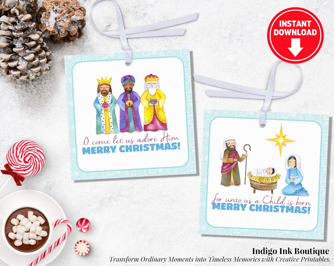 Christian Favor Tags | Religious Tags for Kids | Christmas Gift Tags ...