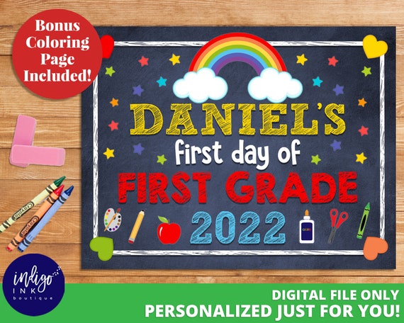 Back to School Signs Printable Color DIGITAL DOWNLOAD | First Day of ...