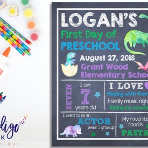First Day of School Sign Custom Chalkboard DIGITAL DOWNLOAD | 1st Day ...