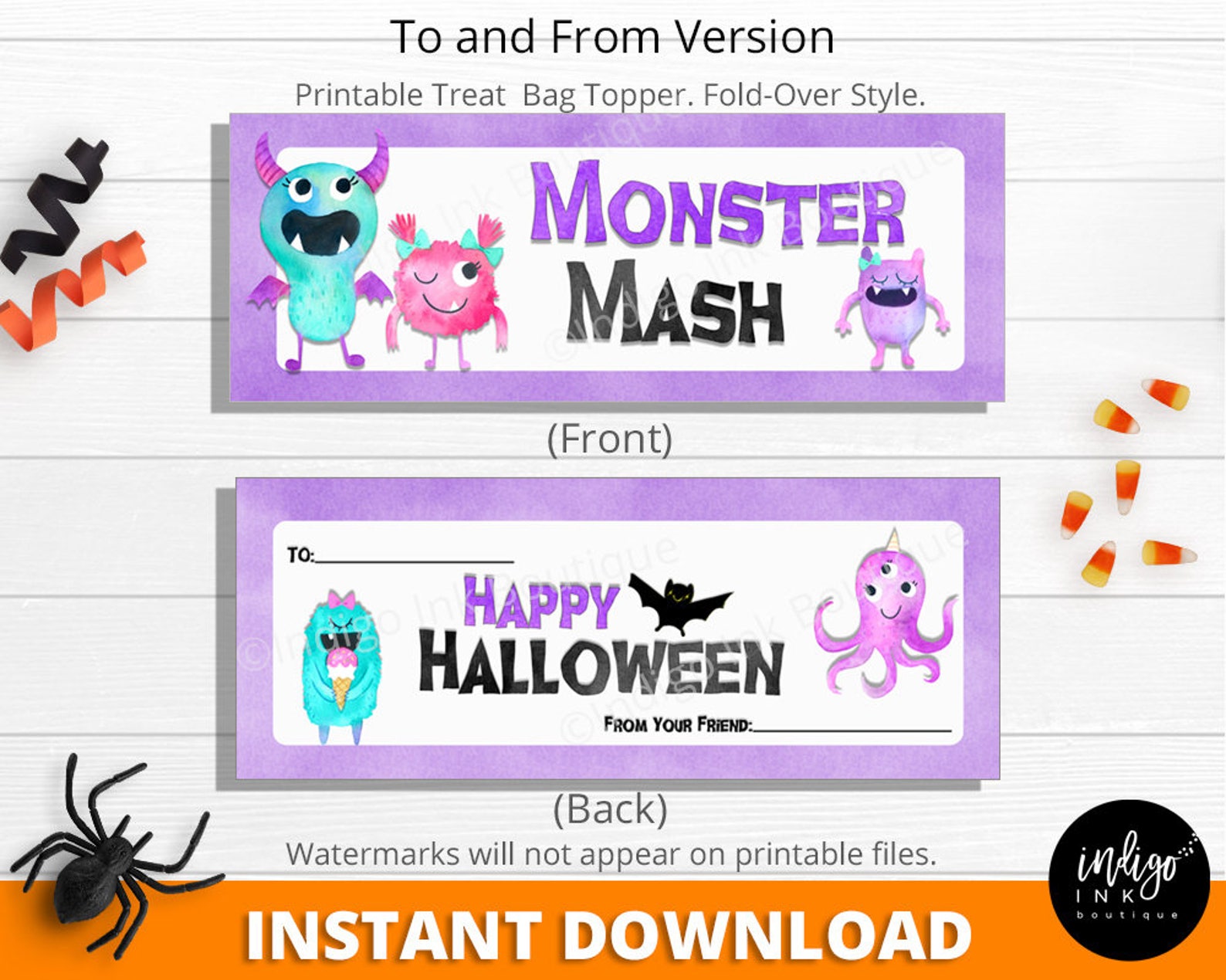 Halloween Bag Topper Party Favor Treat Bag Toppers - Etsy