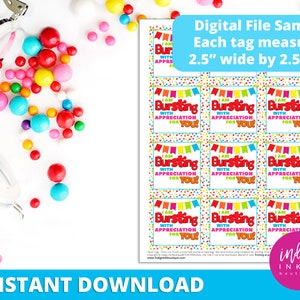 Starburst Treat Tag INSTANT DOWNLOAD | Teacher Appreciation Digital ...