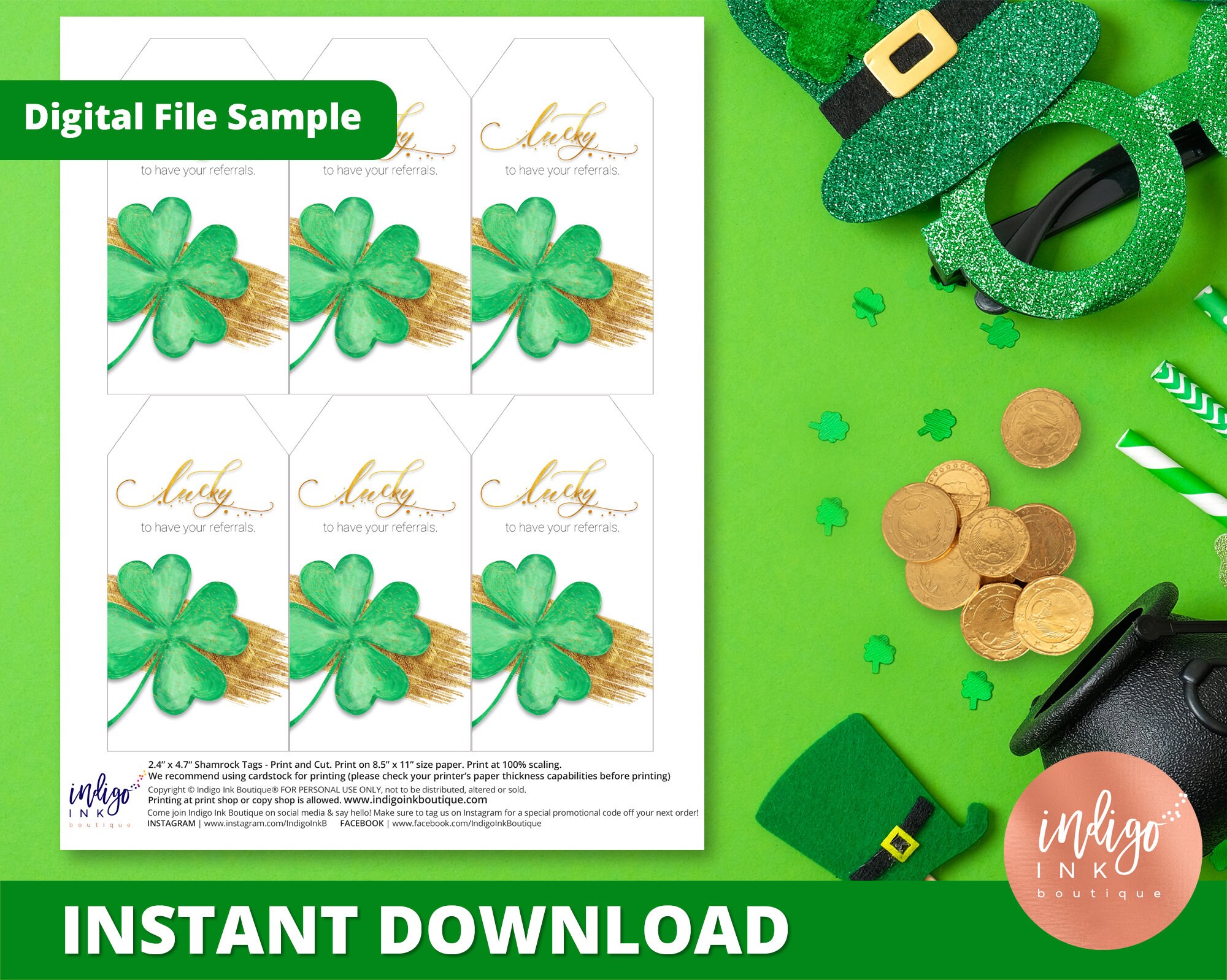Real Estate St. Patrick's Day Tags INSTANT DOWNLOAD - Etsy