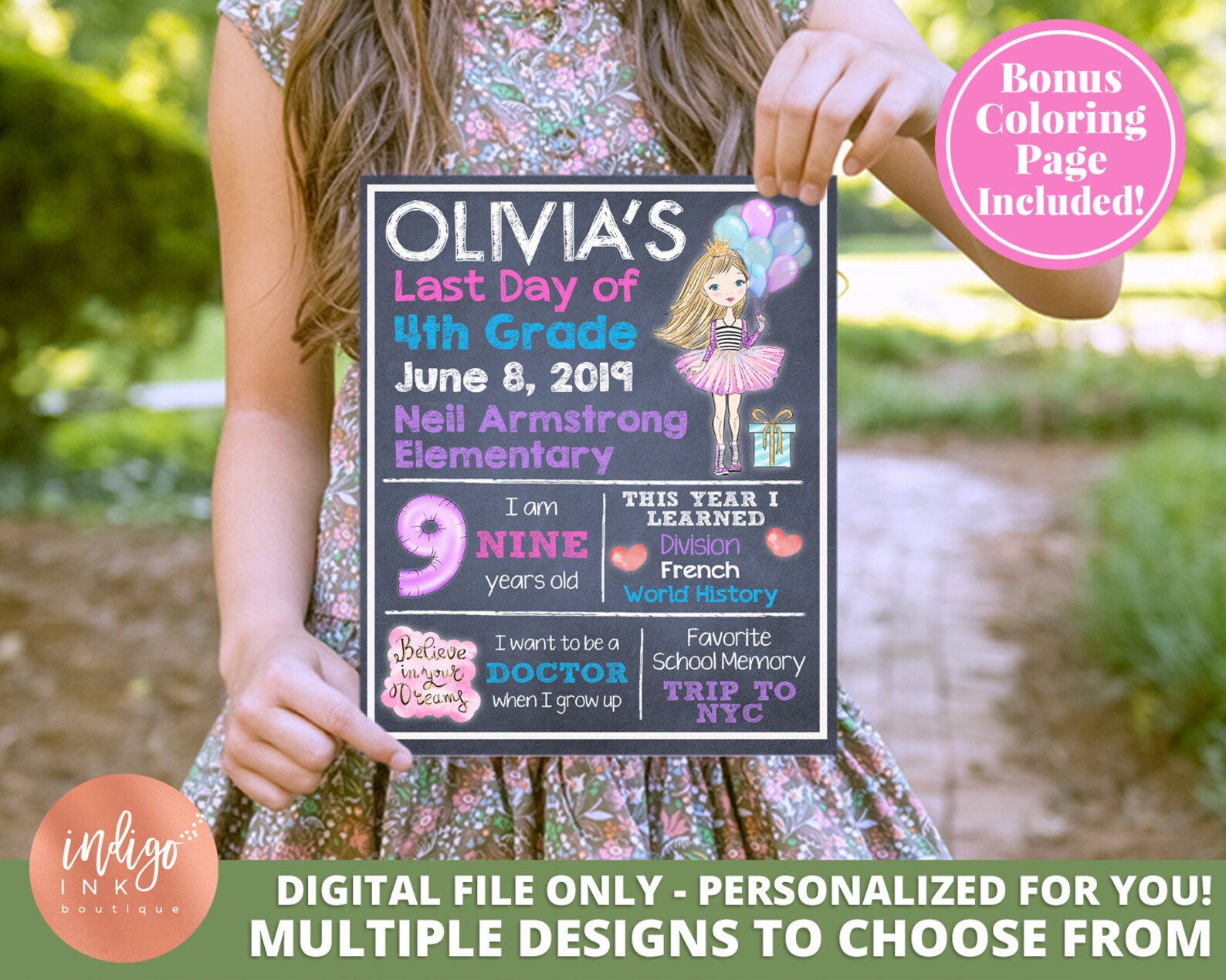 Last Day of School Poster DIGITAL DOWNLOAD Graduation Sign | Etsy