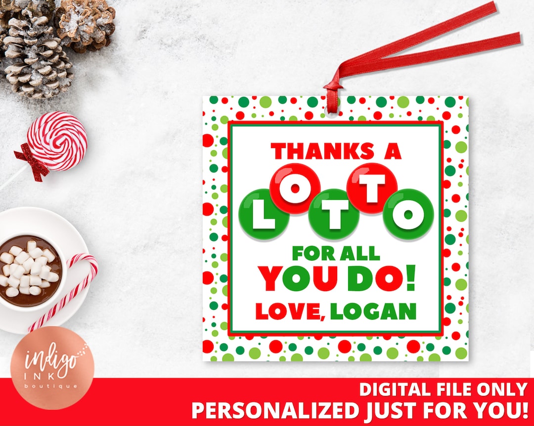 Lottery Gift Tag PERSONALIZED | Christmas Gift Tag | Coworker Gift ...