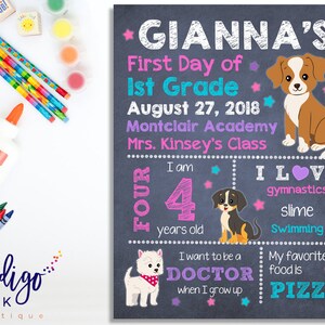 Unicorn First Day of School Personalized Sign DIGITAL DOWNLOAD | 1st ...