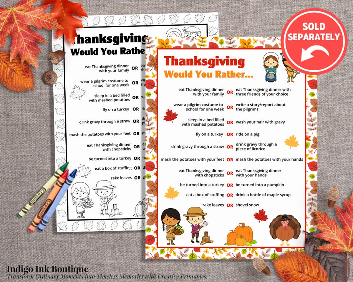 Kids Thanksgiving Printable Kids Printable I Am Thankful | Etsy
