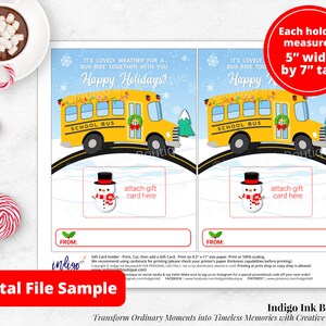 Bus Driver Gift Card Holder INSTANT DOWNLOAD | School Bus Aide Gift ...