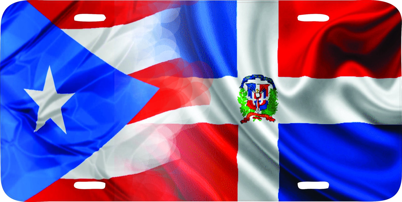 Puerto Rico Dominican Republic Mixed Flag Custom License | Etsy