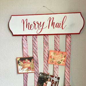 Christmas Card Display Merry Mail Sign Holiday | Etsy