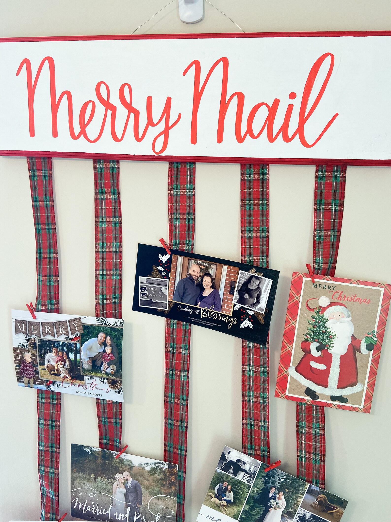 Christmas Card Display Merry Mail Sign Holiday - Etsy