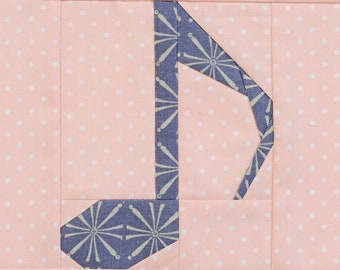 Music Notes Foundation Paper Pieced PDF Digital Quilt Block Pattern ...