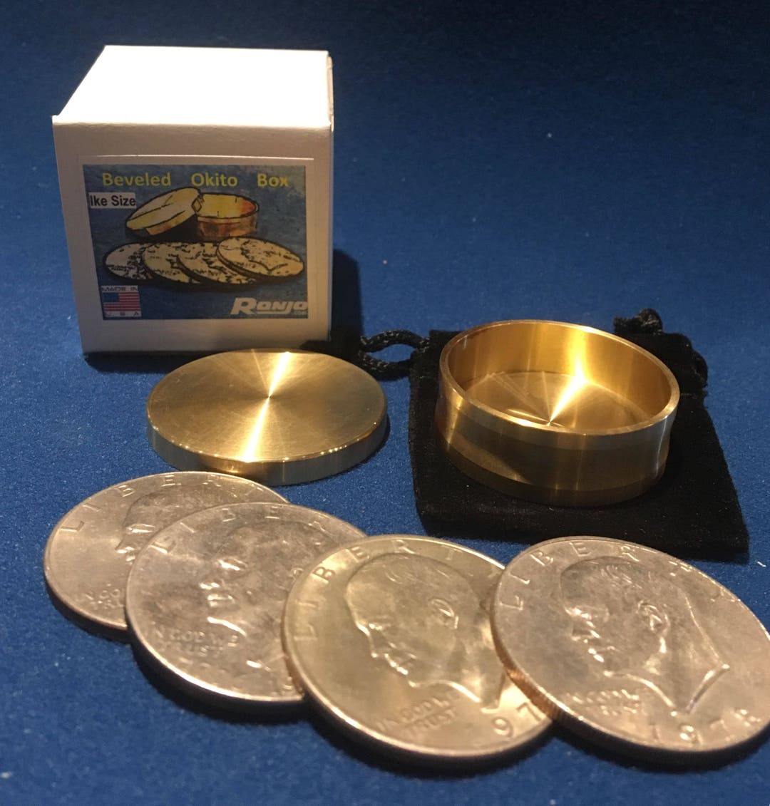 Beveled Okito Box Eisenhower Size, 4 Coin by Ronjo Exclusive Magic - Etsy