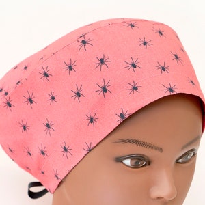 Itsy Bitsy Spiders in Pink - Pixie Scrub Hat - Etsy