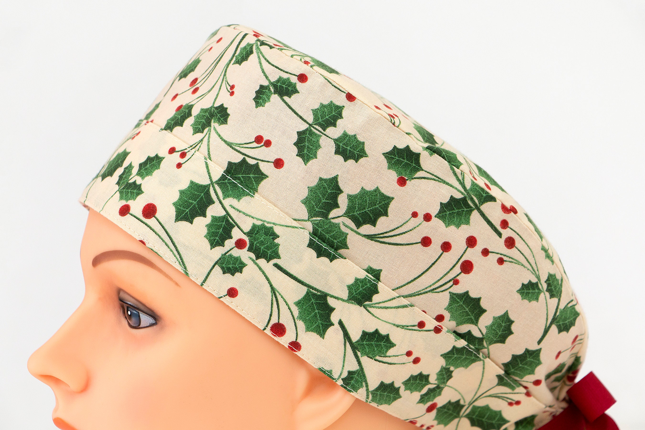 Holly Jolly Christmas Boy Cap Ponytail Scrub Hat - Etsy